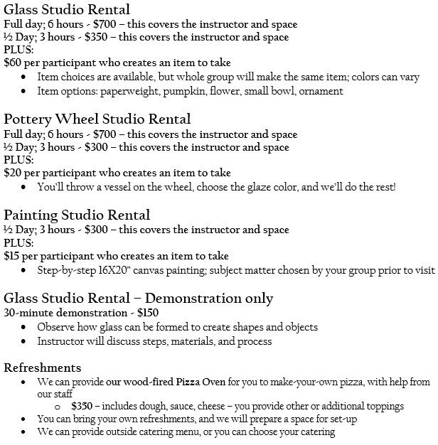 Group Events Lancaster Creative Factory